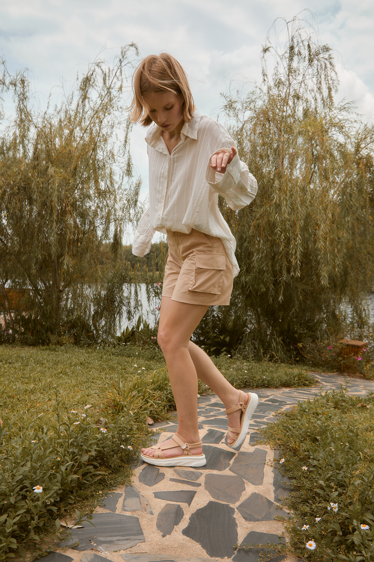 POLO CLUB รองเท้าแตะแบบสวม รุ่น P2813 สีเบจ | รองเท้ารัดส้นผู้หญิง สูง ...