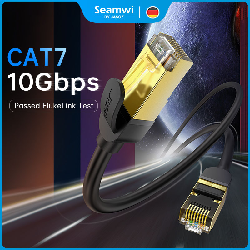 Seamwi Cat7 LAn Cable สายเคเบิลอีเธอร์เน็ต 10Gbps Transfer speeds up to 1250MB per second ...