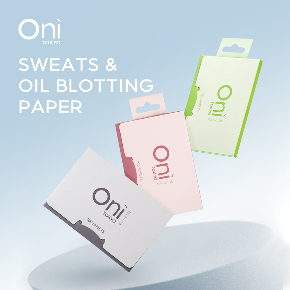 Oni sweat and oil absorbing paper 100 sheets แผ่นฟิล์มซับมัน ซับหน้ามัน ...