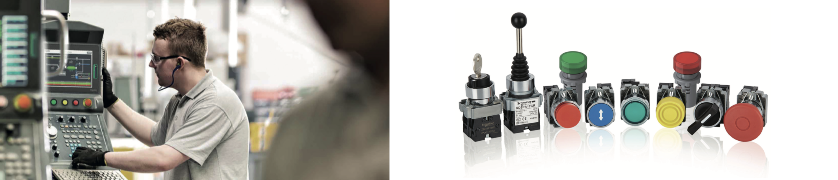 Schneider สวิตซ์ซีเลคเตอร์ XB2BD21C แบบมาตรฐาน 2ตำแหน่ง กดค้าง 1NO ...