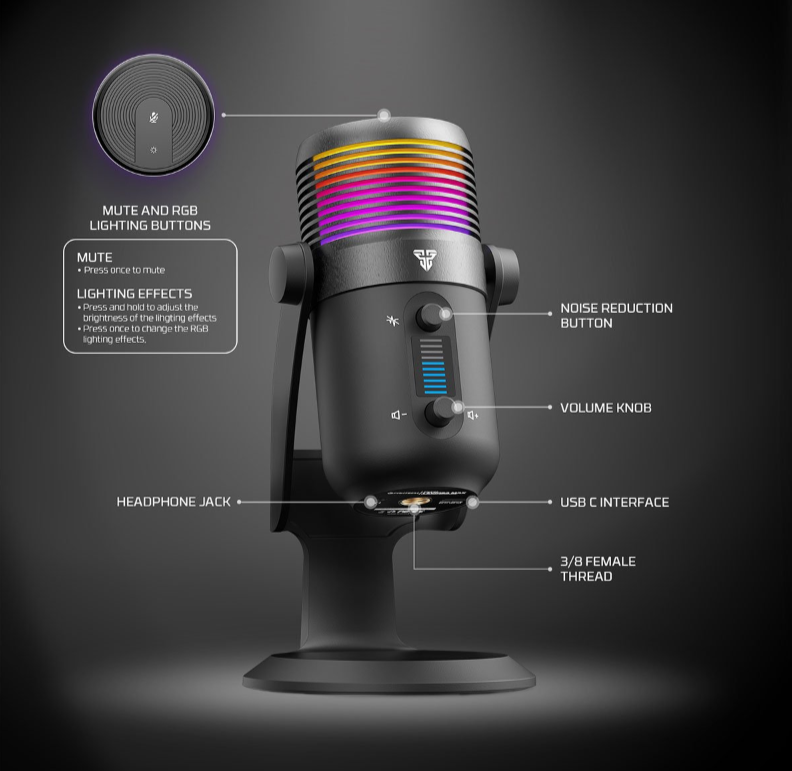 MICROPHONE (ไมโครโฟน) FANTECH LEVIOSA MCX03 MAX - BLACK | Shopee Thailand