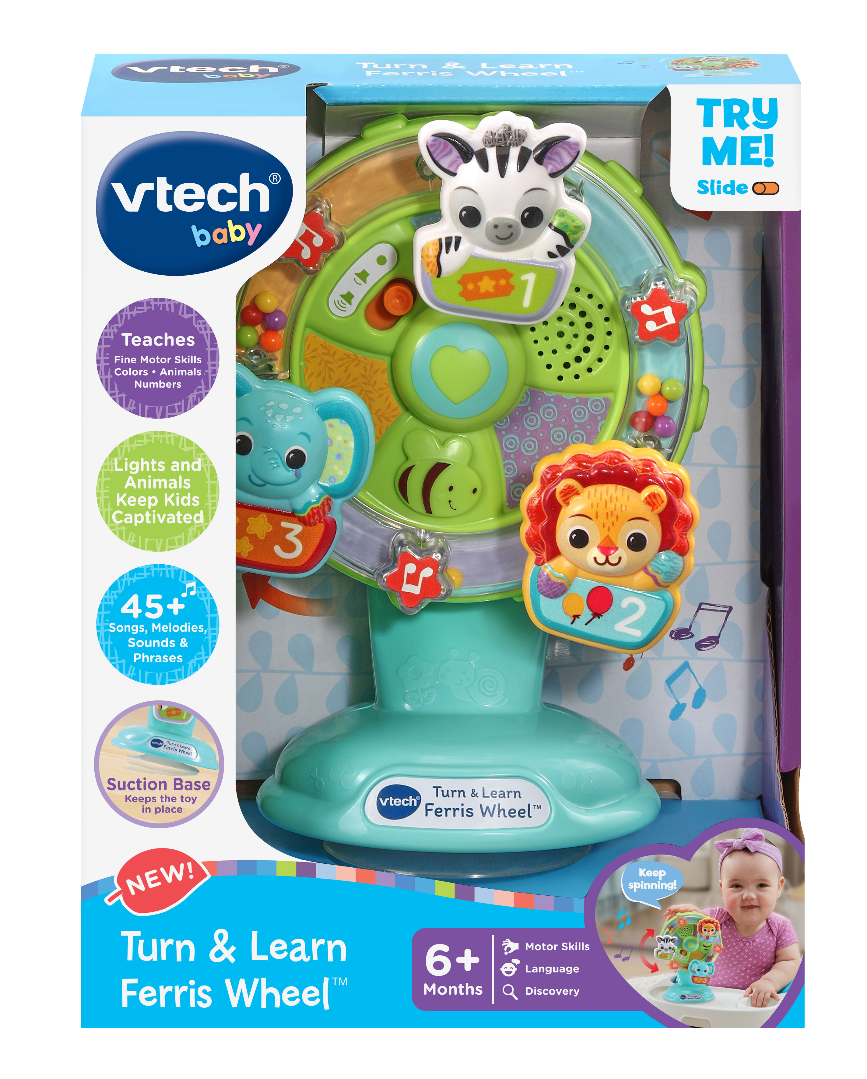 Vtech Official Store High Chair Spin Discover Ferris Wheel Baby Toys 6 ...