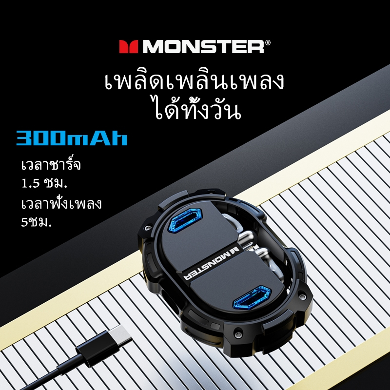 Monster XKT10 pro หูฟังบลูทูธไร้สาย หูฟังเบสสเตอริโอ ตัดเสียงรบกวน ความ ...