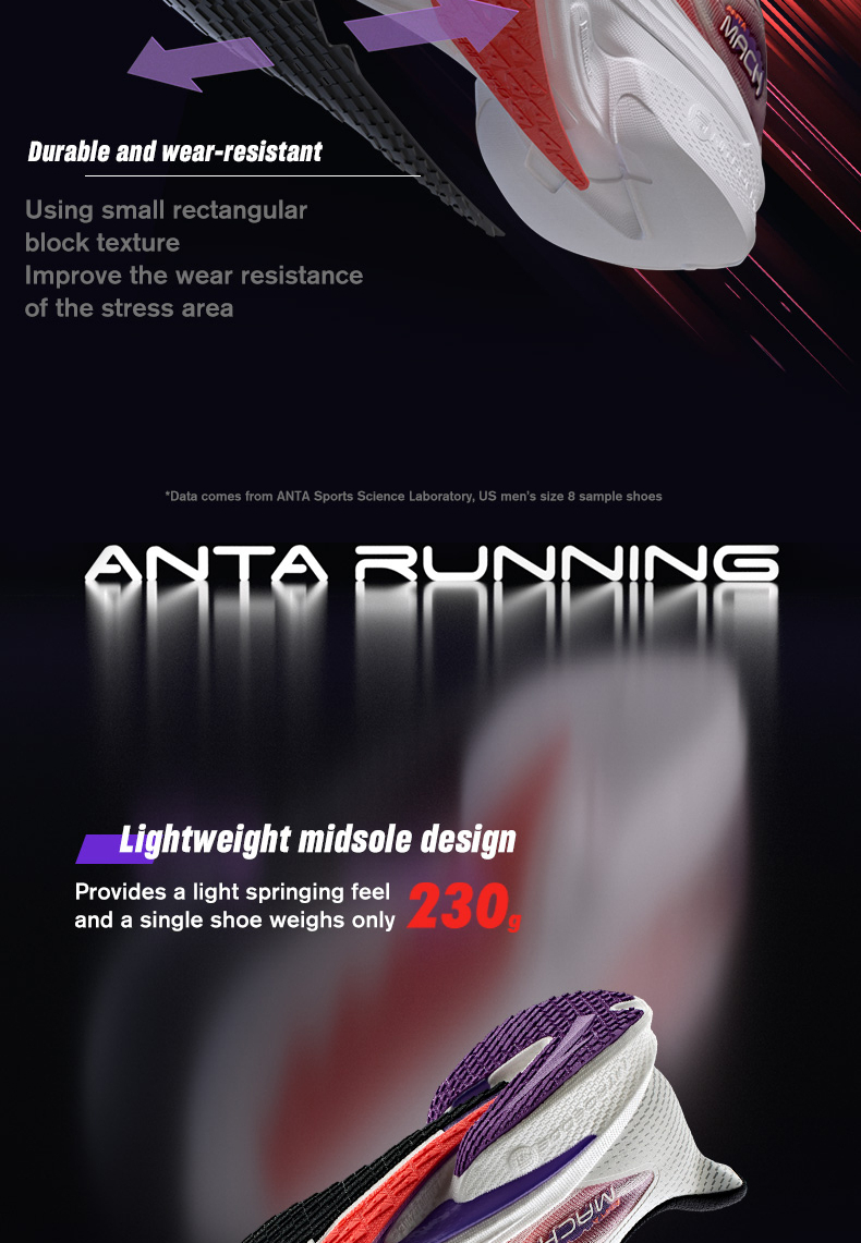ANTA Mach 4 Men Running Shoes Nitroedge รองเท้าสำหรับคนเท้าแบน Shoes ...