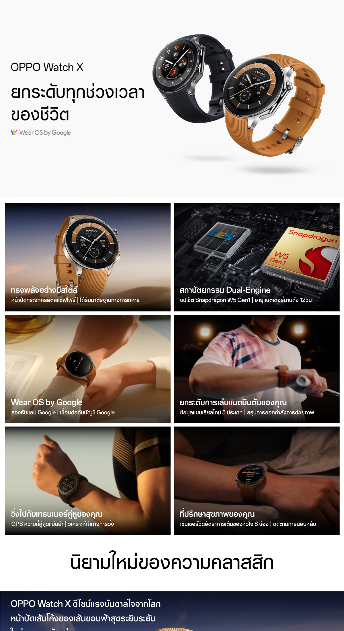 [New] OPPO Watch X Stainless steel ขนาด 47mm | Shopee Thailand