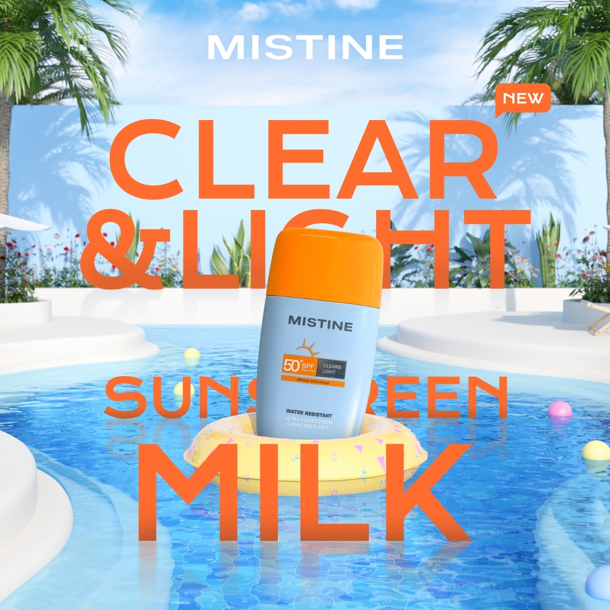 [NEW] MISTINE ULTRA PROTECTION CLEAR&LIGHT SUNSCREEN MILK SPF50+ PA ...