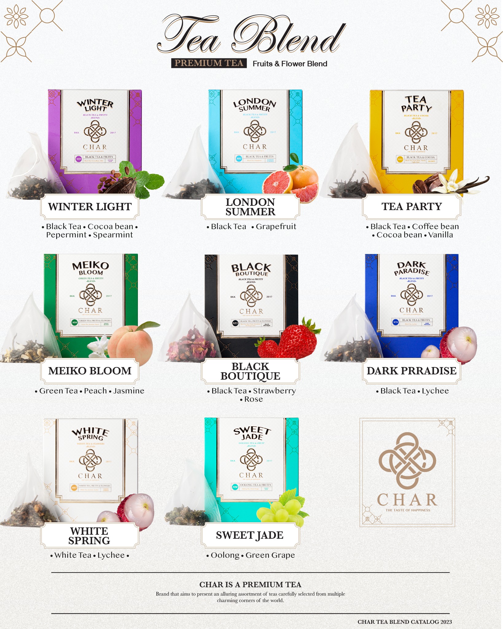 CHAR Tea Blends (ชาเบลนด์ 8 สูตรเฉพาะของ CHAR) 3ซอง/ 1 กล่อง | Shopee ...