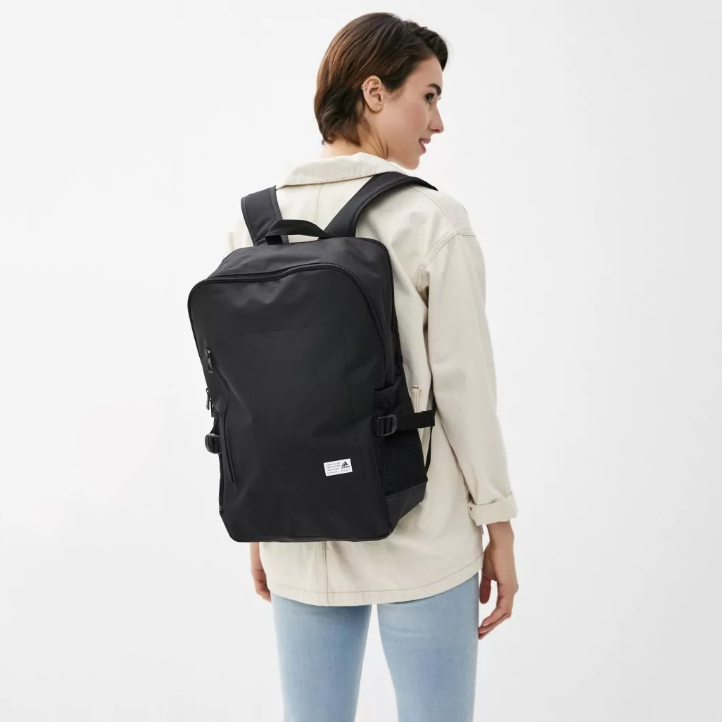 Adidas กระเป๋าเป้ Classic Boxy Backpack | Black/Black/White ( FS8336 ...