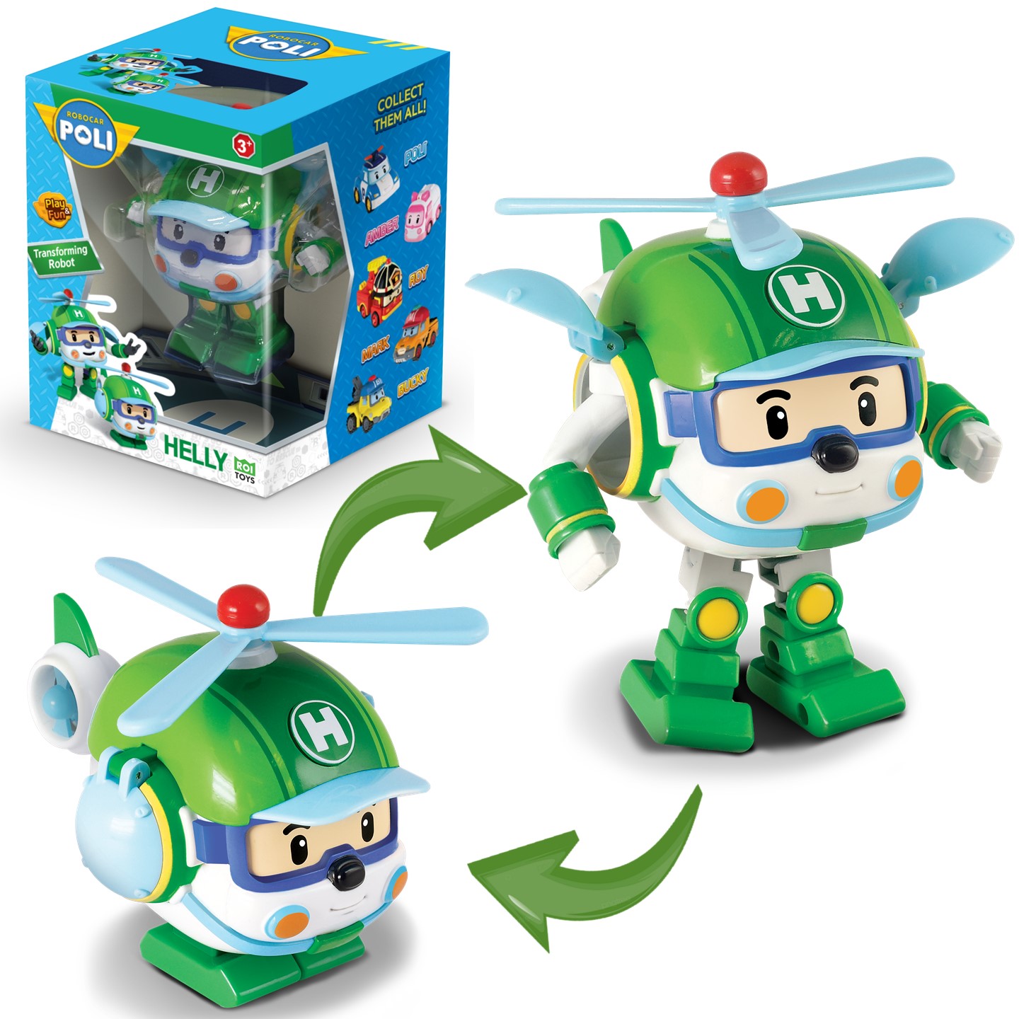 ROBOCAR POLI Helly Transforming Robot 4" ของเล่นหุ่นแปลงร่าง โรโบคาร์ โ ...