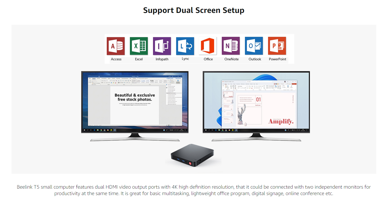 [Official ศูนย์ไทย] Beelink T5 Mini PC, Celeron N4020 Mini Computer ...