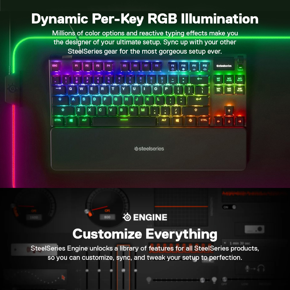 SteelSeries Apex 7 TKL Mechanical Gaming Keyboard คีบอร์ดเกมมิ่งแมคคานิ ...