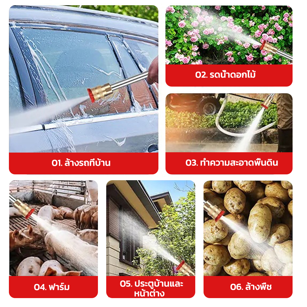 Mitsushi 48V/68V ปืนฉีดน้ำแรงดันสูง ชุดเครื่องในรถยนต์ รถไร้สาย ปืนฉีด ...