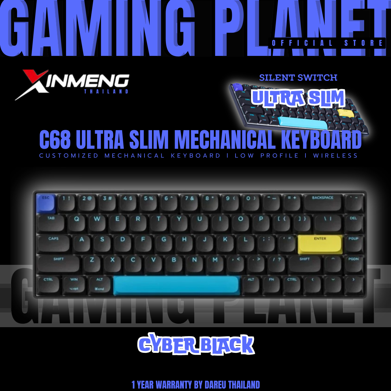 XINMENG C68 Ultra-slim Wireless Mechanical keyboard คีย์บอร์ดไร้สาย low profile | Shopee Thailand