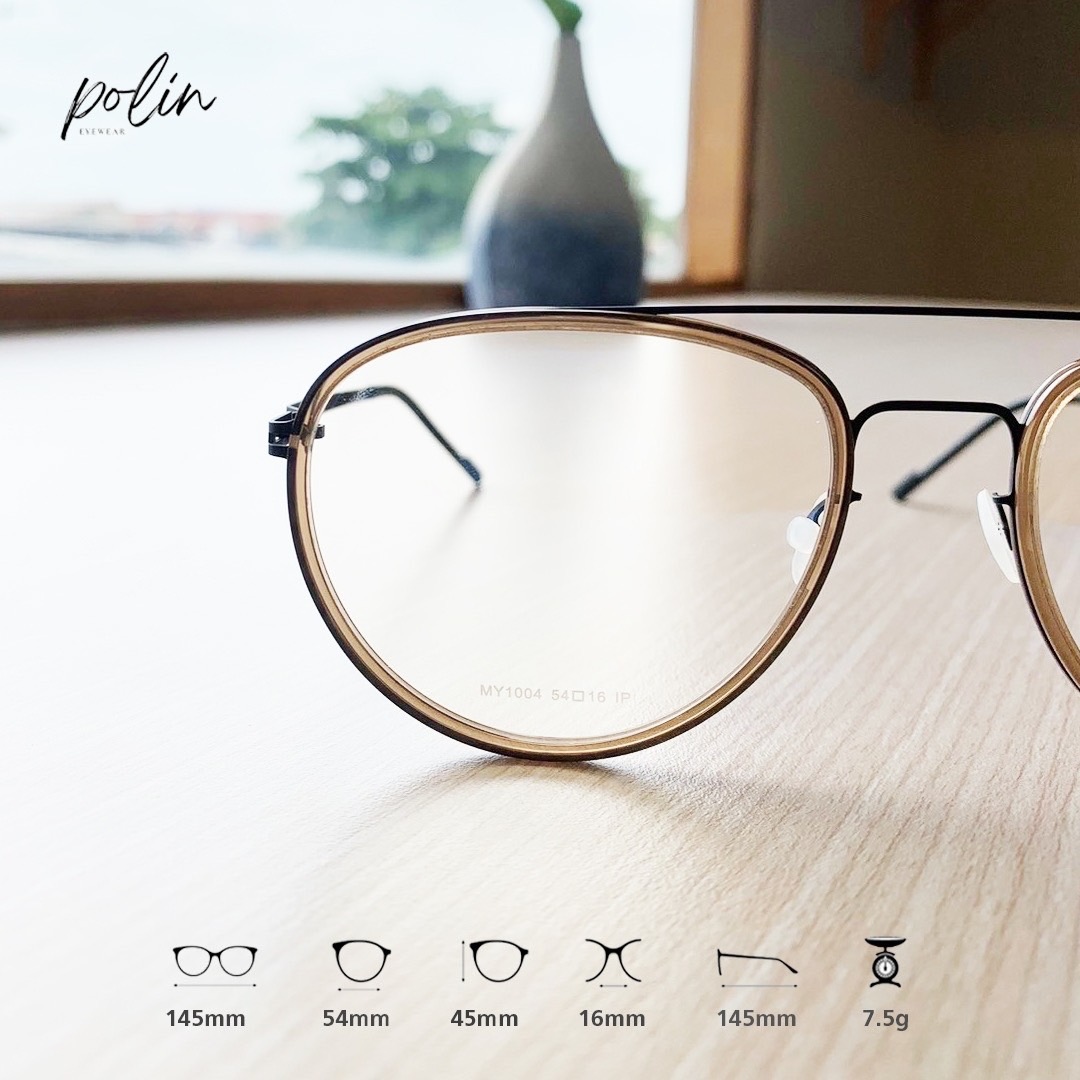 Polin 1004 กรอบแว่นน้ำหนัก เบาทน ไร้สกรู ทรงสวยหรู | Shopee Thailand