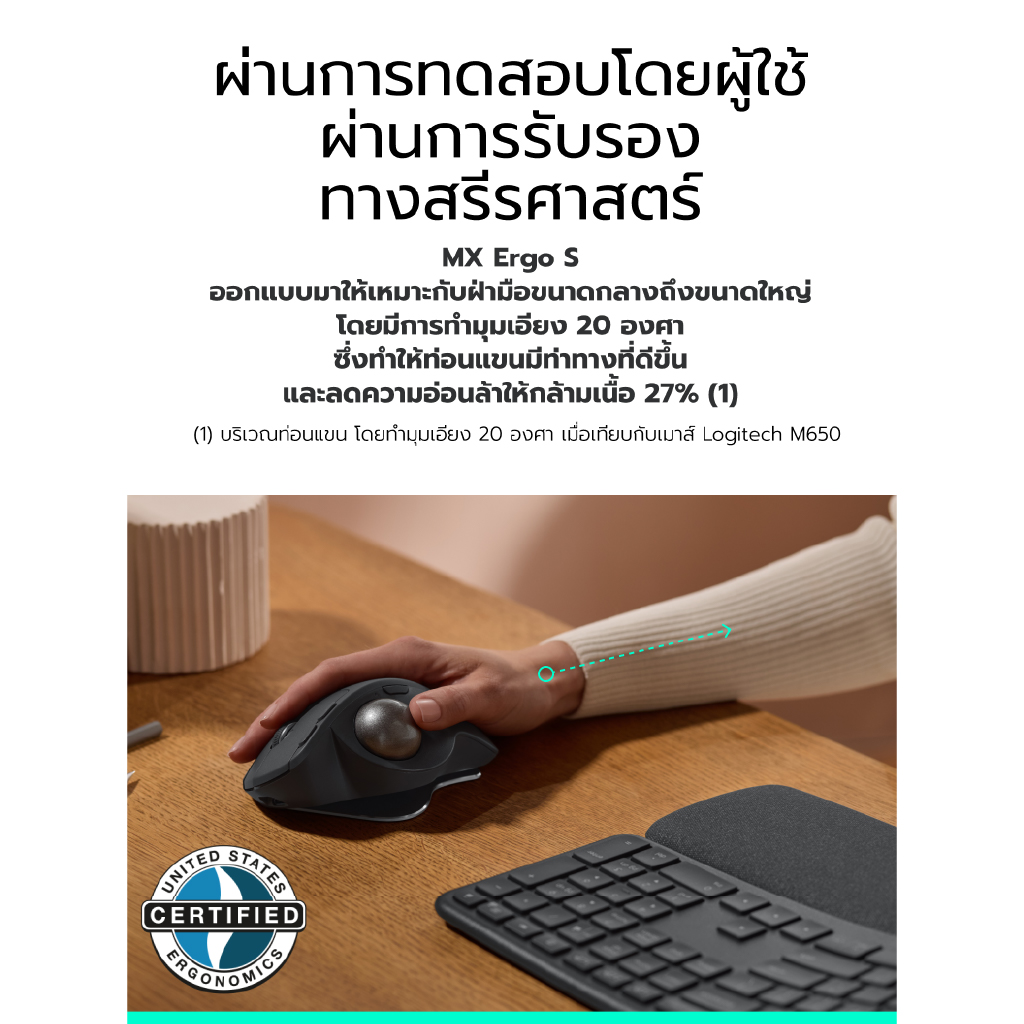Logitech MX Ergo S Advanced Wireless Trackball เมาส์แทร็กบอลล์ไร้สาย ...