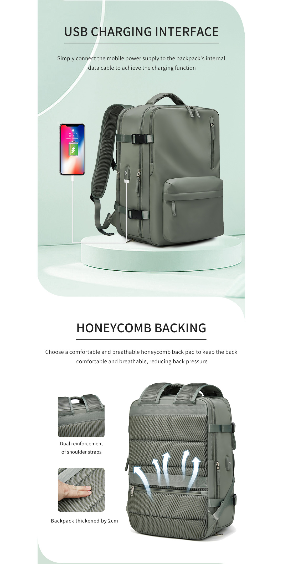 SeaChoice กระเป๋าเป้สะพายหลัง กระเป๋าเป้ใส่โน้ตบุ๊กขนาด16 นิ้ว กันน้ำ ...