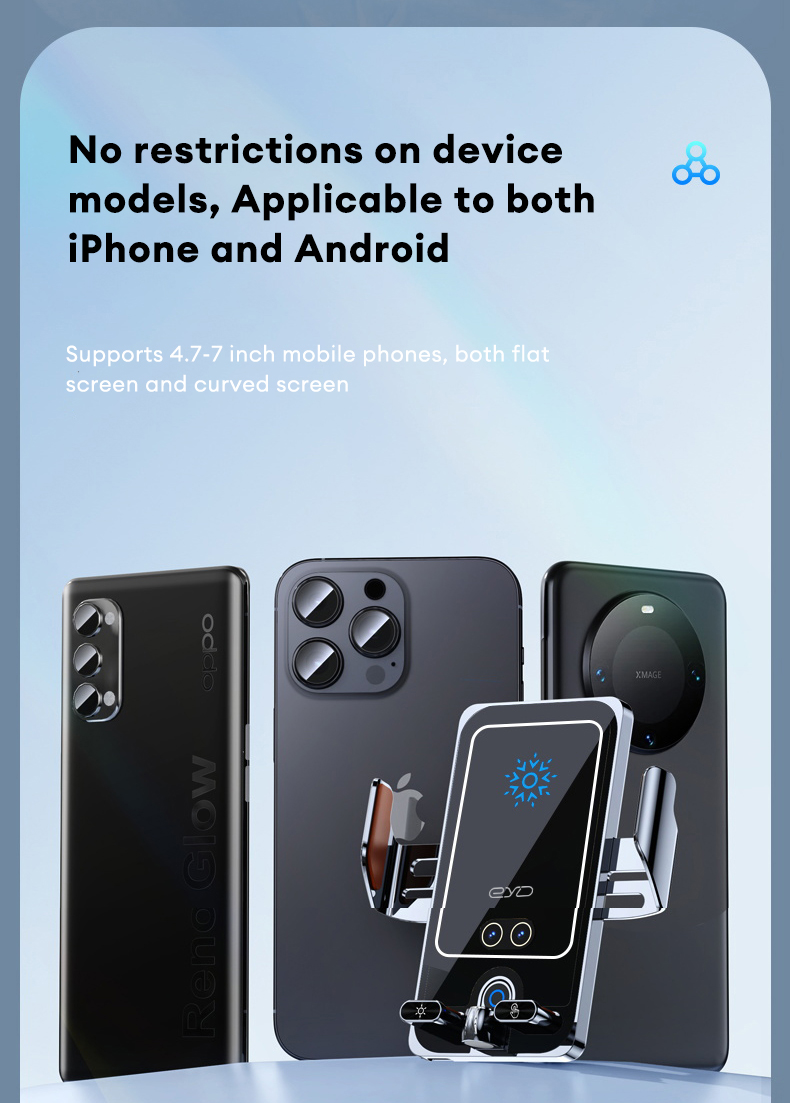 EYD F18 66W ชาร์จเร็วสุดๆ ที่ชาร์จไร้สายในรถยนต์ ที่วางโทรศัพท์ แคลมป์อัตโนมัติ ใช้ได้กับ ...