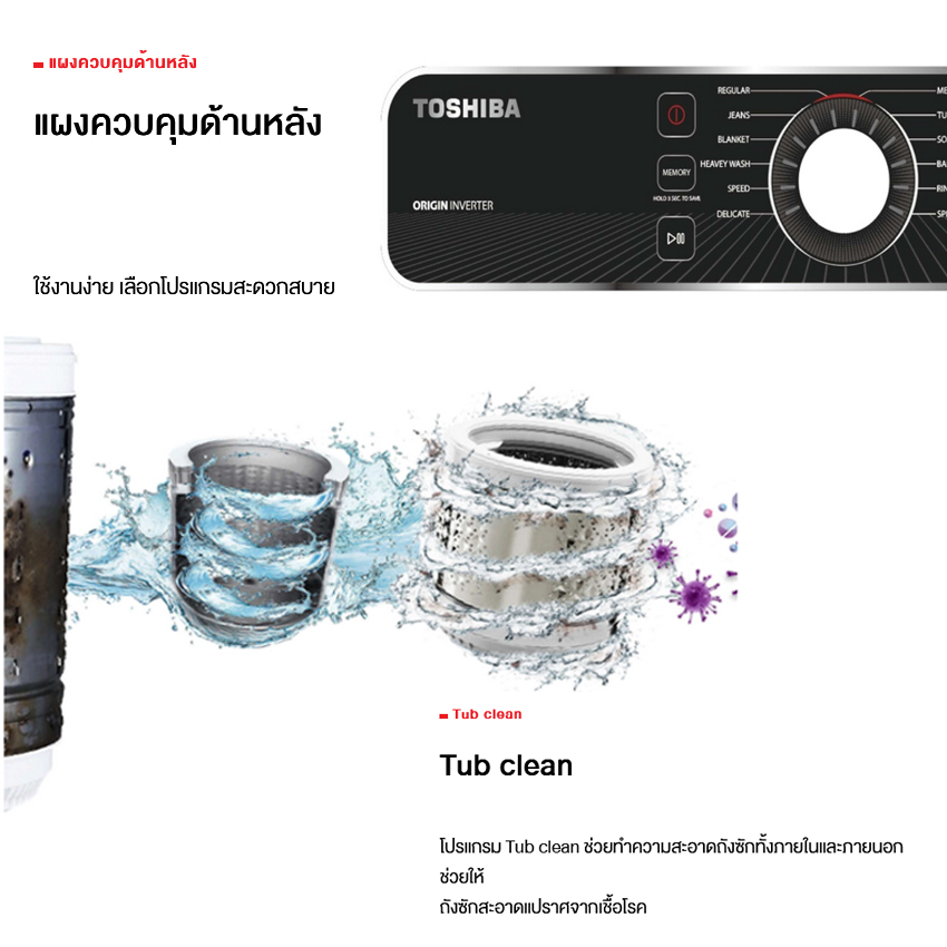 โตชิบา เครื่องซักผ้าฝาบน ขนาด 19 กก. รุ่น AW-DM2000NT(SK) TOSHIBA TOP LOAD WASHING MACHINE 19 KG ...