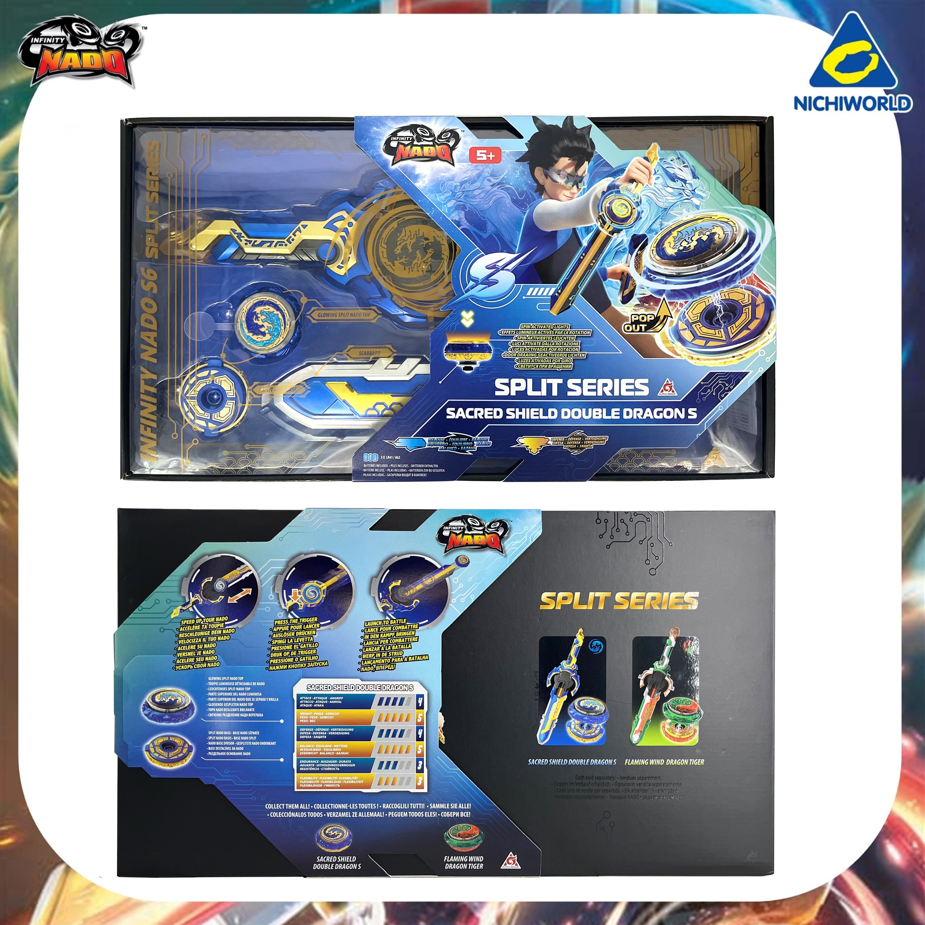 Infinity Nado 6 Split Series - Sacred Shield Double นาโด้ดาบลูกข่างรุ่น ...