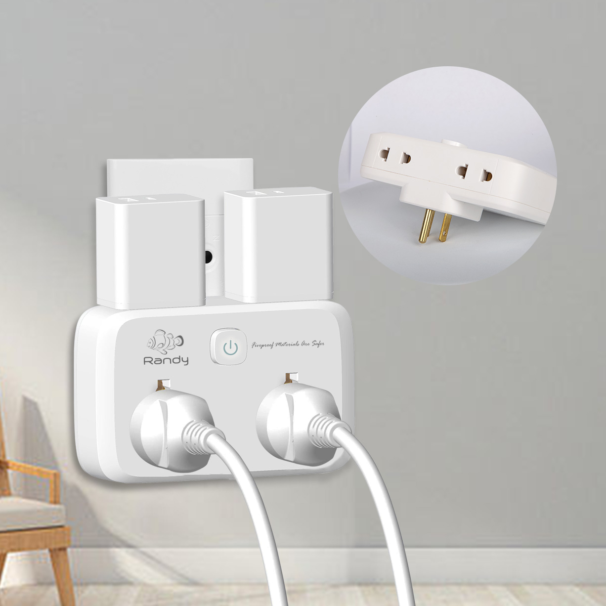 Randy ปลั๊กไฟadapter Universal 16A4000W รางปลั๊กไฟทองแดงOFC ปลั๊กแปลงไฟ ...