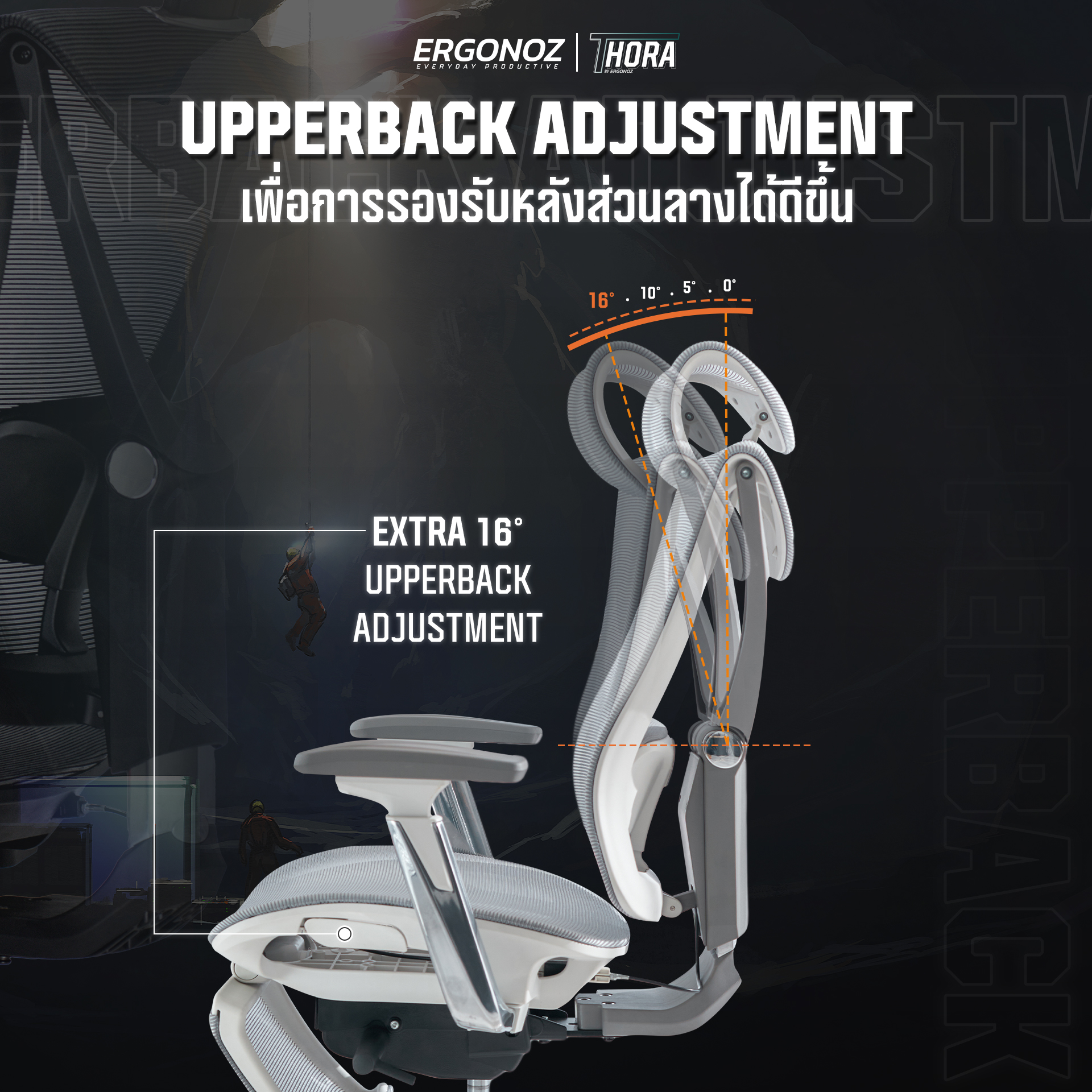 ERGONOZ THORA Professional Ergonomic chair เก้าอี้เพื่อสุขภาพ | Shopee Thailand