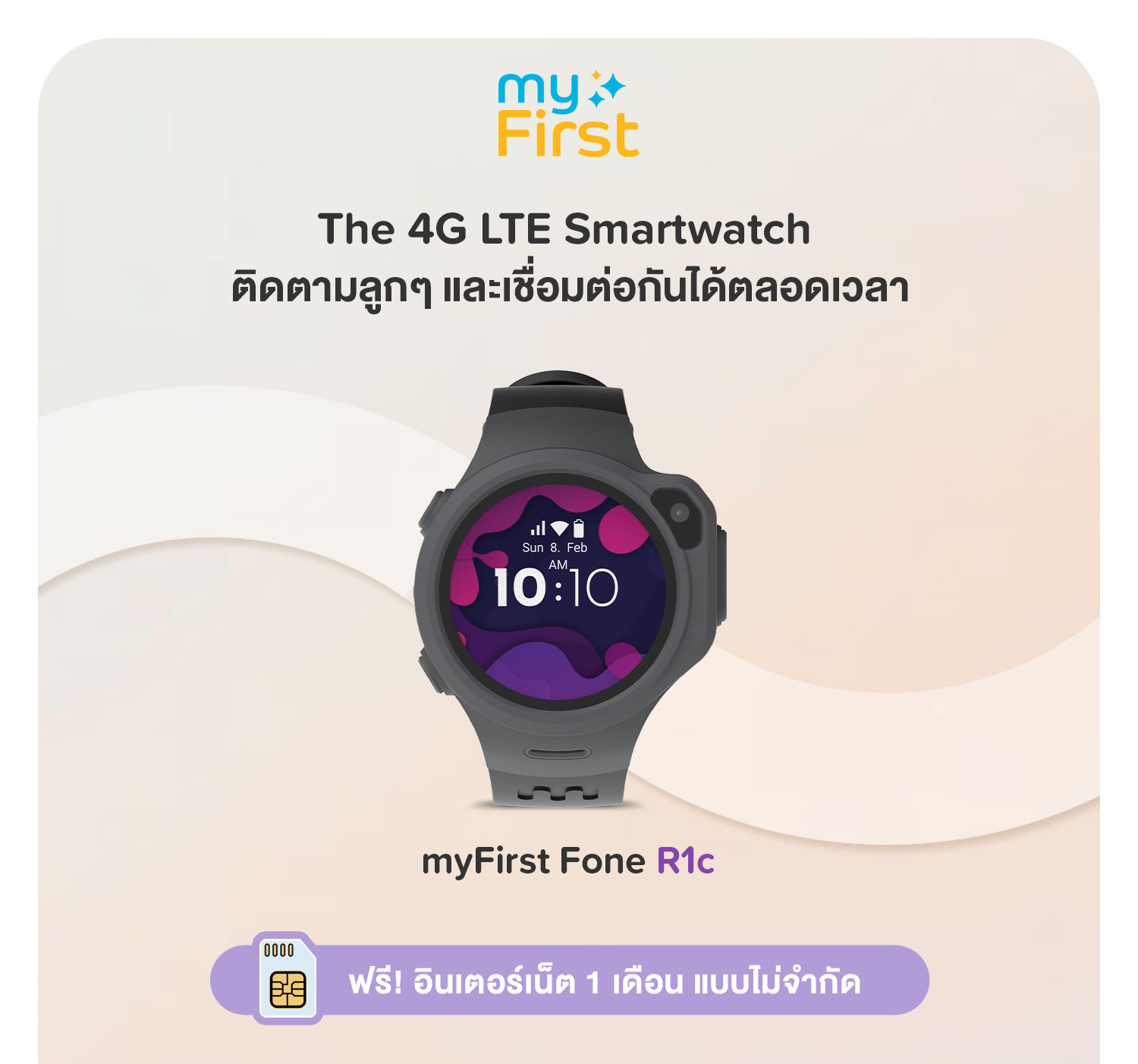 (ประกันศูนย์1ปี) myFirst Fone R1C แถมซิม+เน็ตฟรี! Kids Smartwatch GPS ...