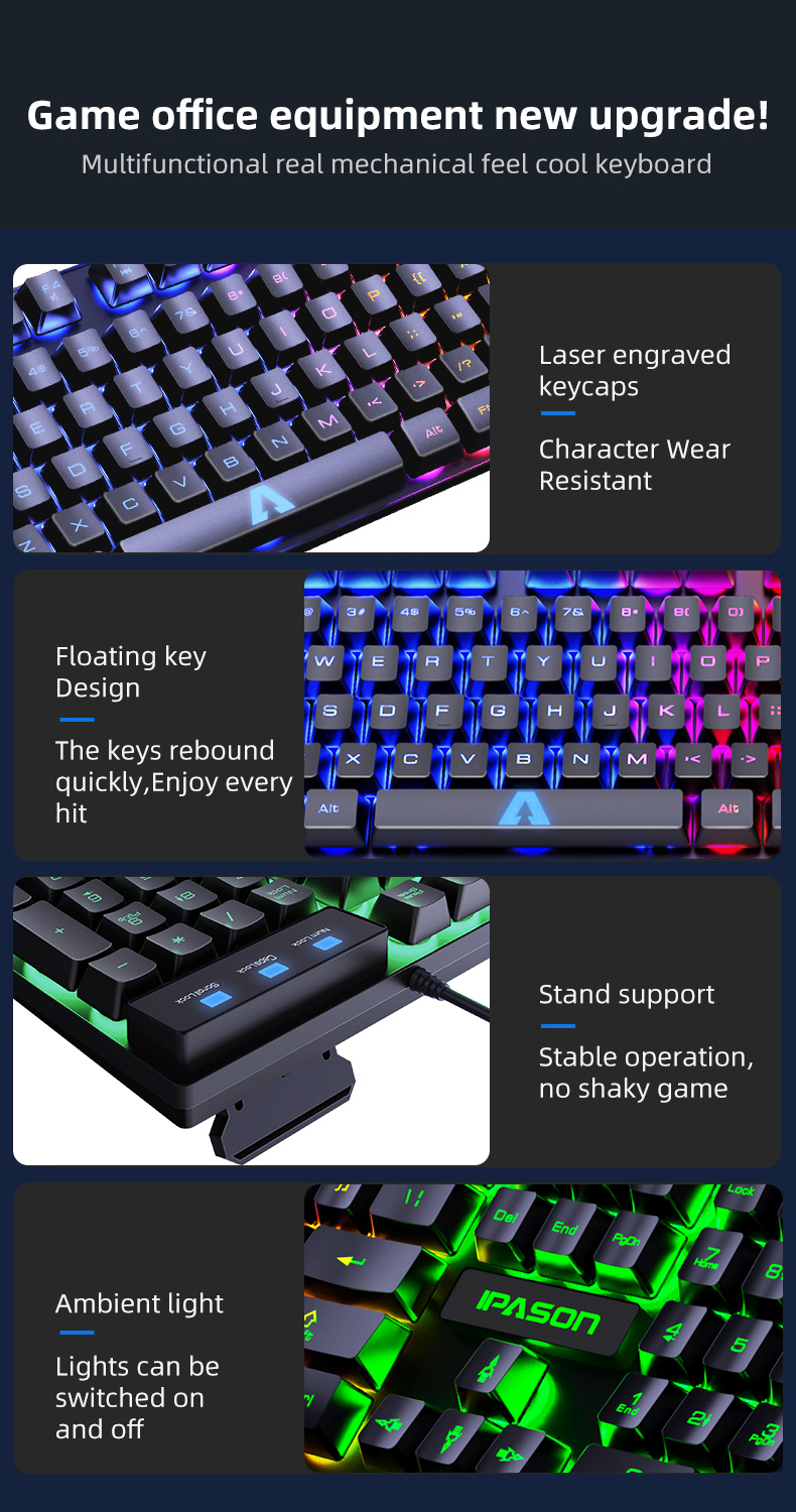 IPASON รุ่น V5PRO Keyboard Mouse Combo 104 Keys USB คีย์บอร์ด แป้นพิมพ์ ...