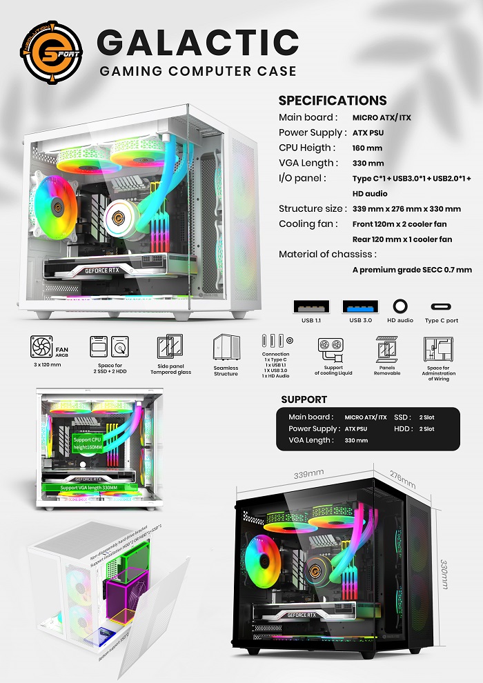 Neolution E-Sport Gaming Case GALACTIC เคสคอมพิวเตอร์ (รับประกัน 2 ปี) | Shopee Thailand