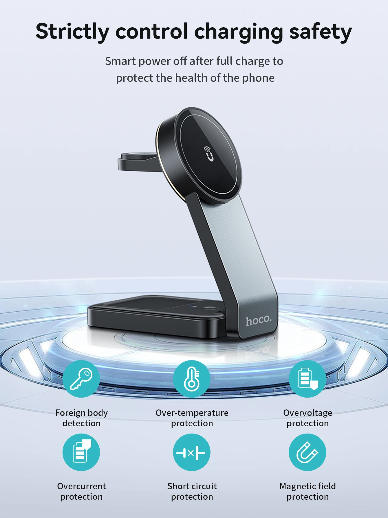Hoco CQ3 แท่นชาร์จไร้สายพับได้ แท่นชาร์จ 3in1 ชาร์จเร็ว15W Magnetic ...