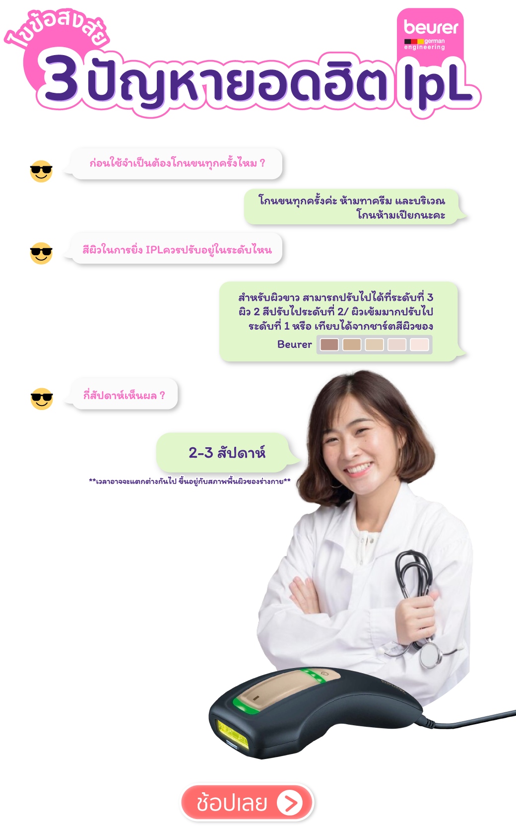 [สินค้าขายดีติดอันดับ] Beurer เครื่องกำจัดขน เลเซอร์กำจัดขน รุ่น IPL 5800 Black [***รับประกัน 3 ...