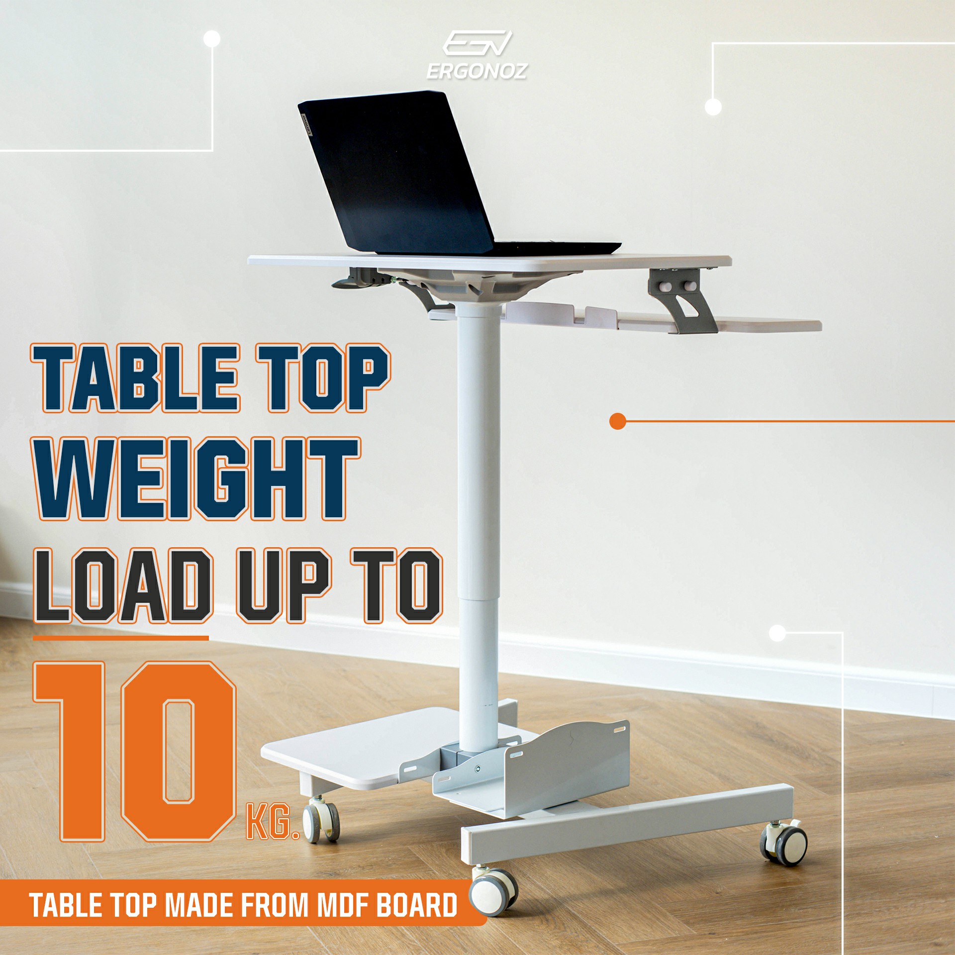 Ergonoz Computer Cart Standing Desk โต๊ะคอมพิวเตอร์ ปรับระดับความสูงได้ ...