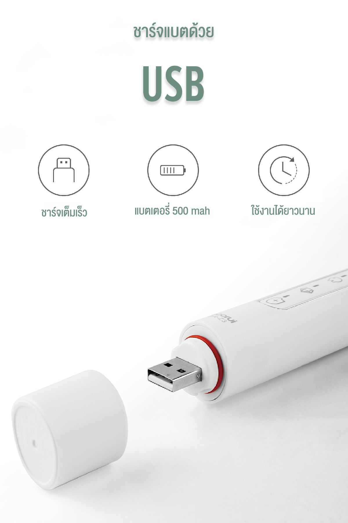 Simplus Electric Toothbrush เเปรงฟันไฟฟ้า 2in1 โหมดทำความสะอาด 3 โหมด ...