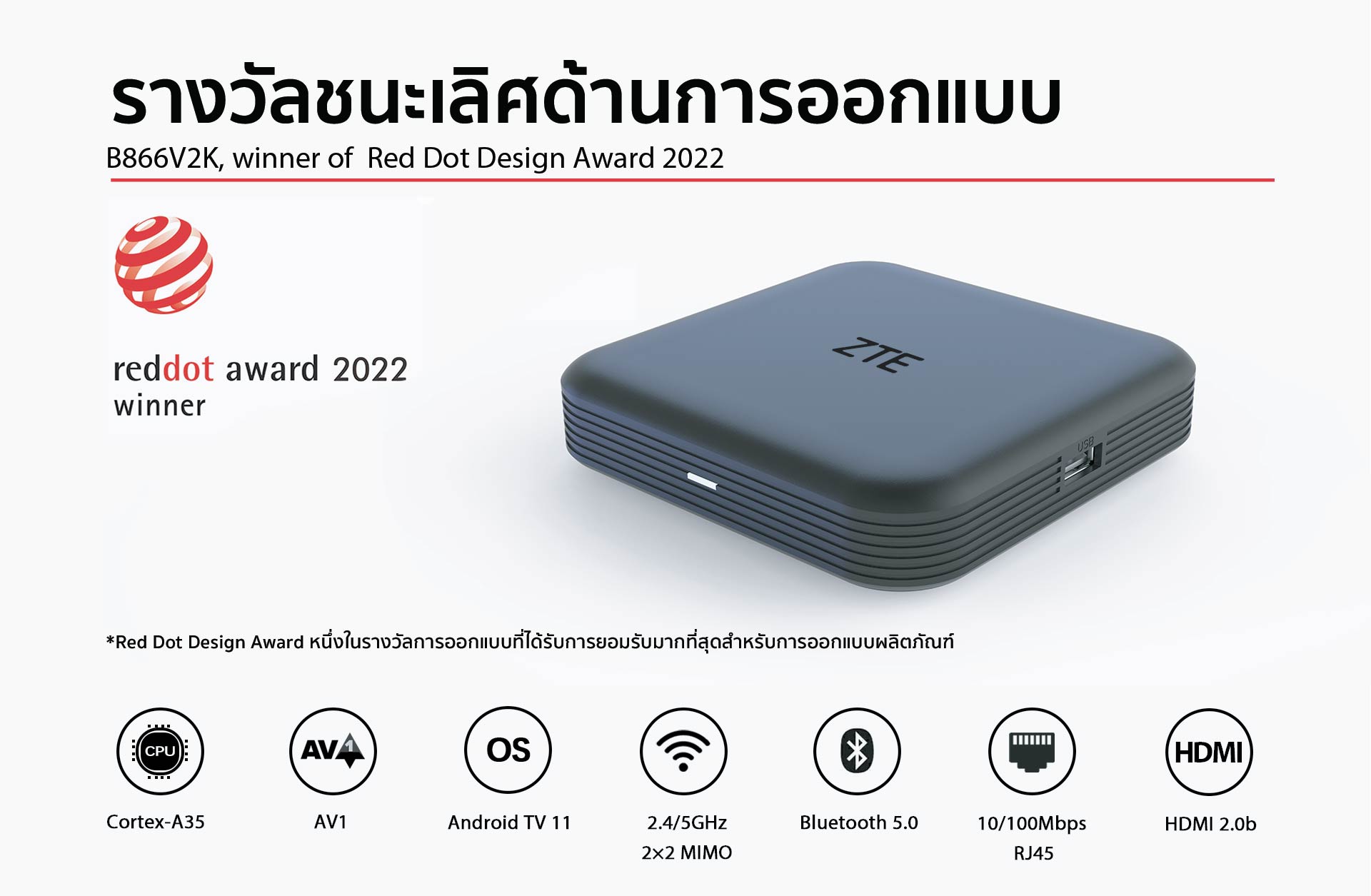 [พร้อมส่ง] ZTE TV Box กล่องแอนดรอยด์ทีวี ระดับ 4K AndroidTV รองรับภาษา ...