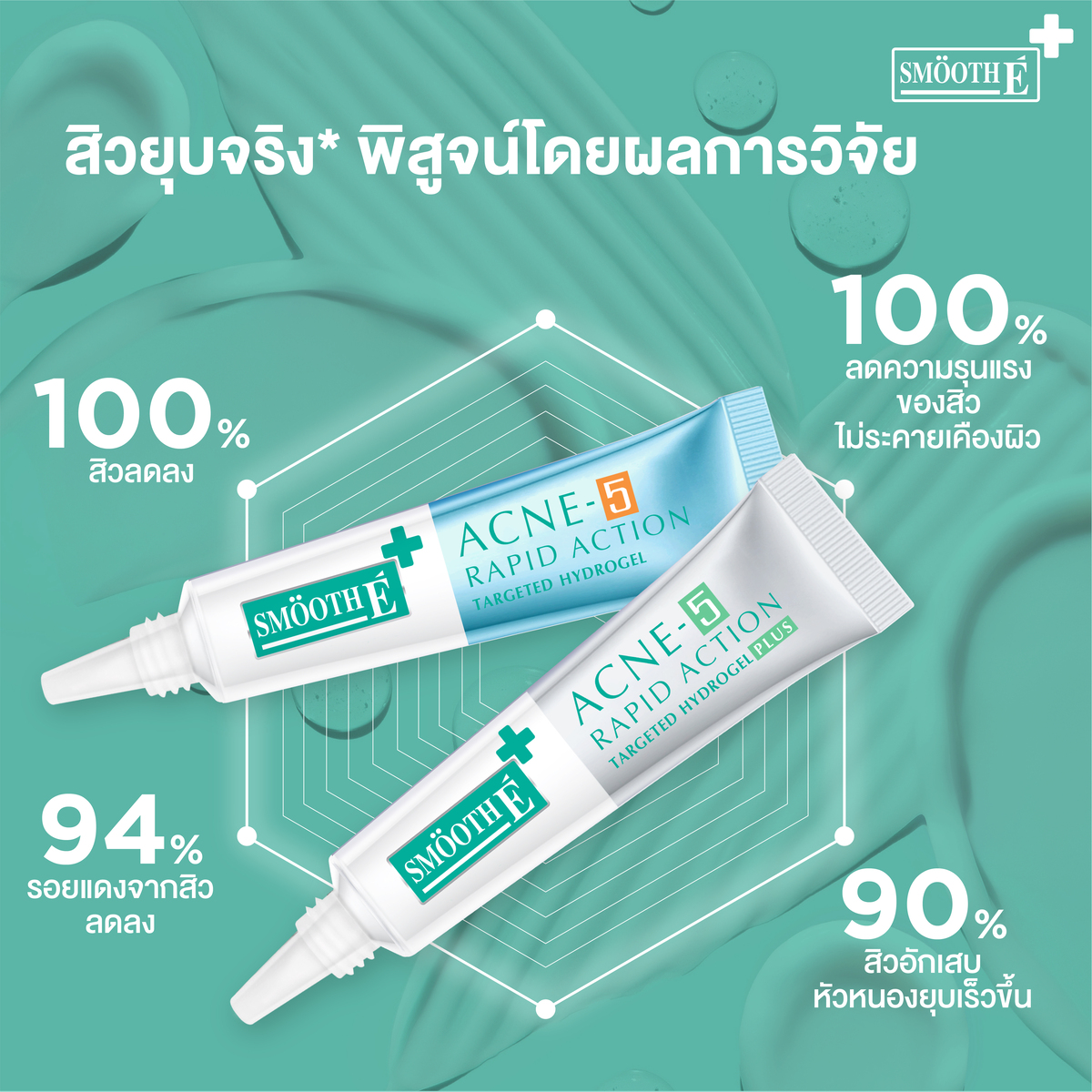 [ใหม่!] Smooth E Acne-5 Rapid Action Plus 10g. เจลแต้มสิว สำหรับผิวบอบ ...