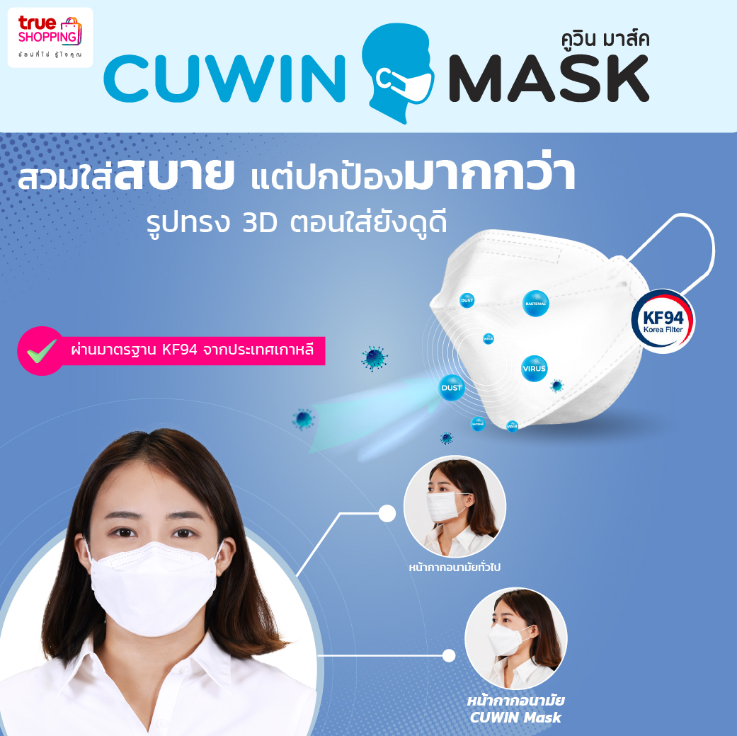 Cuwin Mask คูวินมาส์ก หน้ากากอนามัยจากเกาหลี รุ่น KF94 กรอง 4 ชั้น กัน ...
