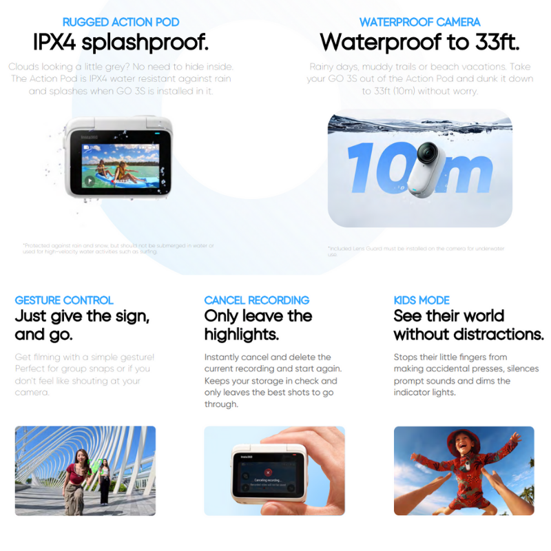 Insta360 GO 3S the tiny mighty 4K cam รับประกันศูนย์ไทย | Shopee Thailand