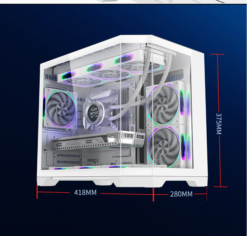 เคสคอมพิวเตอร์ WJCOOLMAN Dreamer MATX Panorama Tempered Gaming Case (No ...