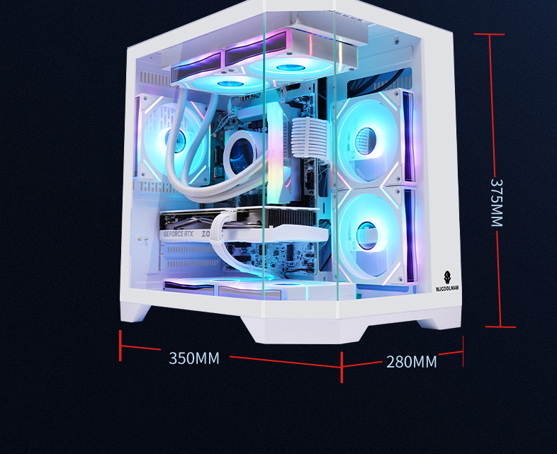 เคสคอมพิวเตอร์ WJCOOLMAN Dreamer Mini MATX Panorama Tempered Gaming ...