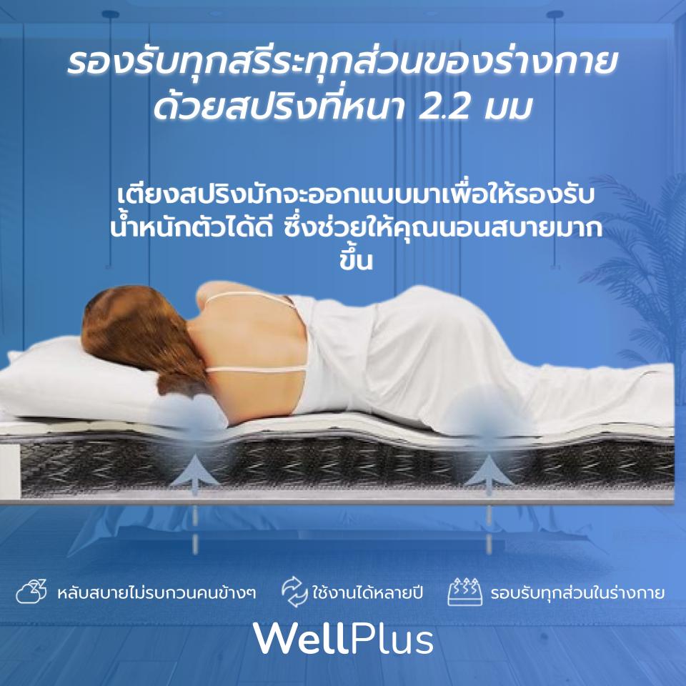 Wellplus ที่นอนยางพาราเสริมสปริง รุ่น GALAXY ความหนา 10 นิ้ว หนานุ่มเด้ง นอนสบาย รองรับสรีระ รับ ...