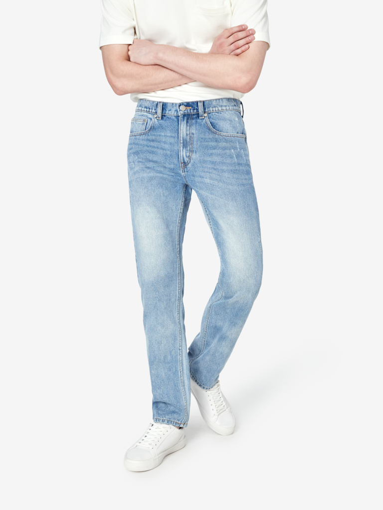 AIIZ (เอ ทู แซด) - กางเกงยีนส์ผู้ชายขายาว ผ้าคอตตอนเดนิม Men's Distressed Straight fit Denim ...