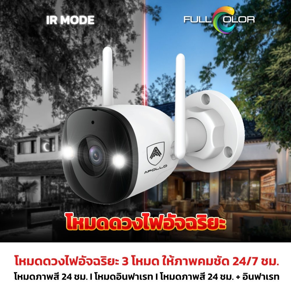 APOLLO APL-IPC-WF239FC-TW กล้อง WiFi ใร้สาย 3MP SMART DUAL LIGTH ภาพสีกลางคืน กล้องวงจรปิด CCTV ...