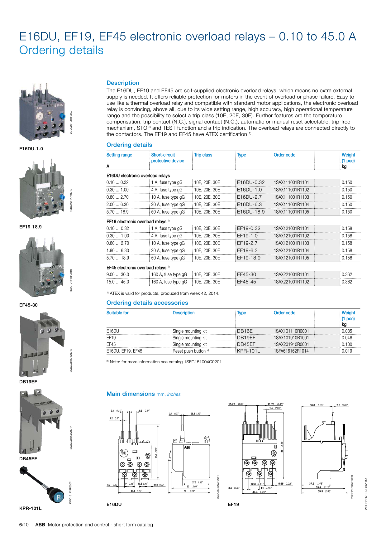 ABB DB65 Single Mounting Kit ชุดติดตั้งโอเวอร์โหลดรีเลย์สำหรับ TF65 ...