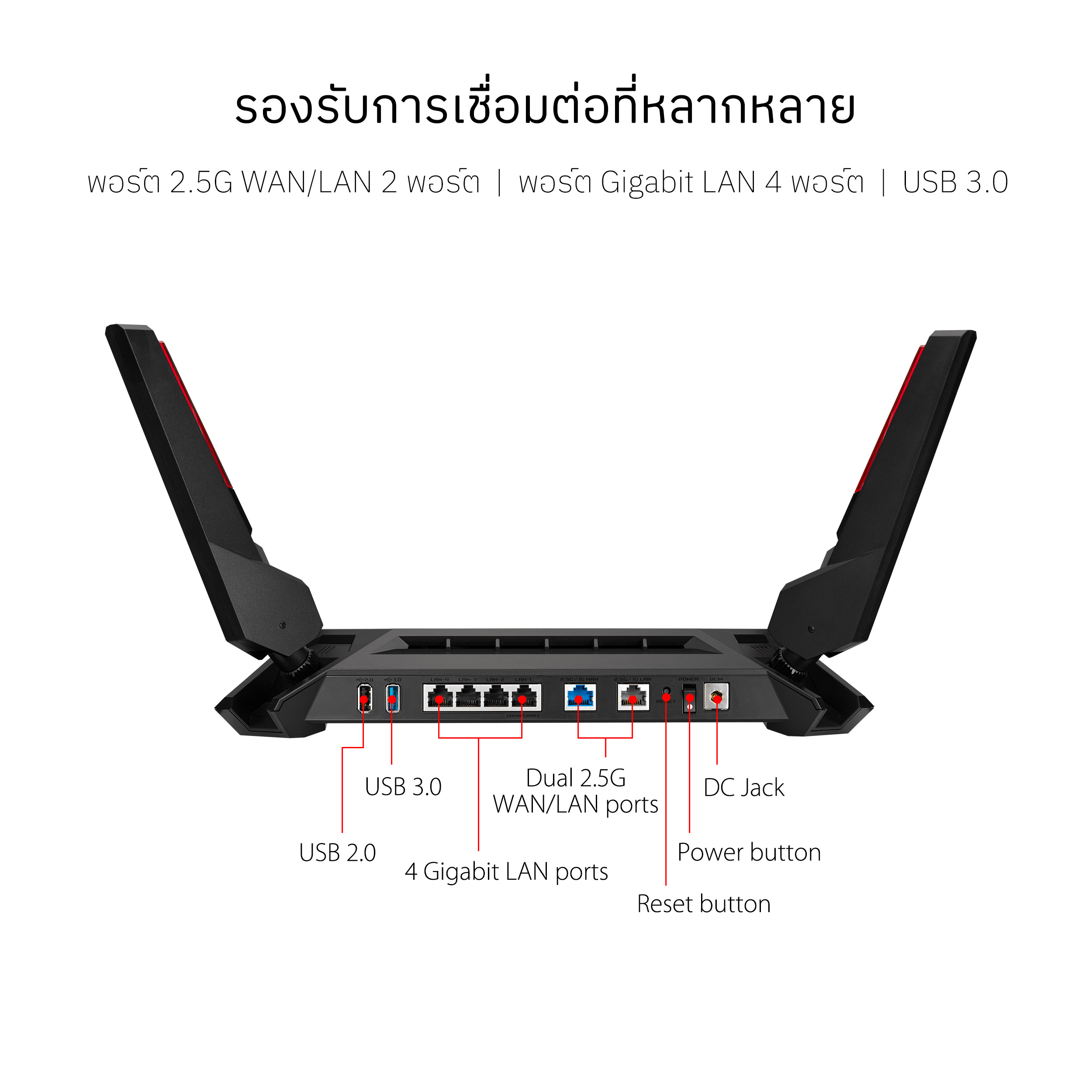 ASUS ROG Rapture GT-AX6000 Dual-Band WiFi6 Extendable Gaming Router ...