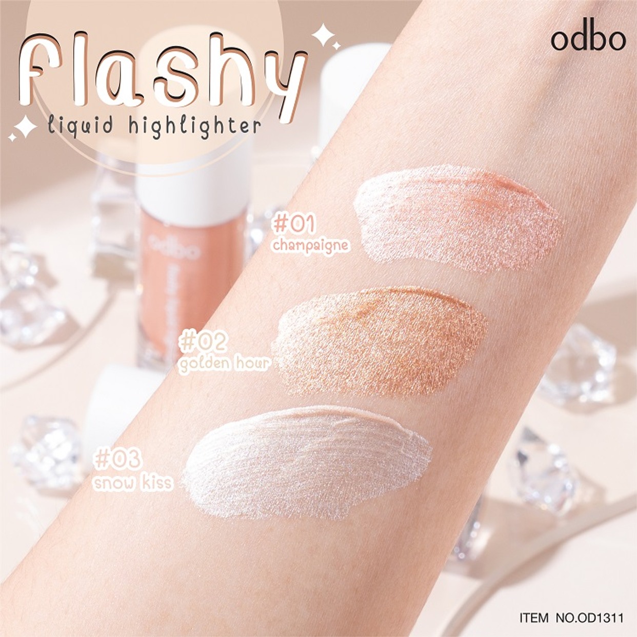 ODBO Flashy Liquid Highlighter 1311 แฟลชชี่ ลิควิด ไฮไลท์เตอร์ | Shopee Thailand