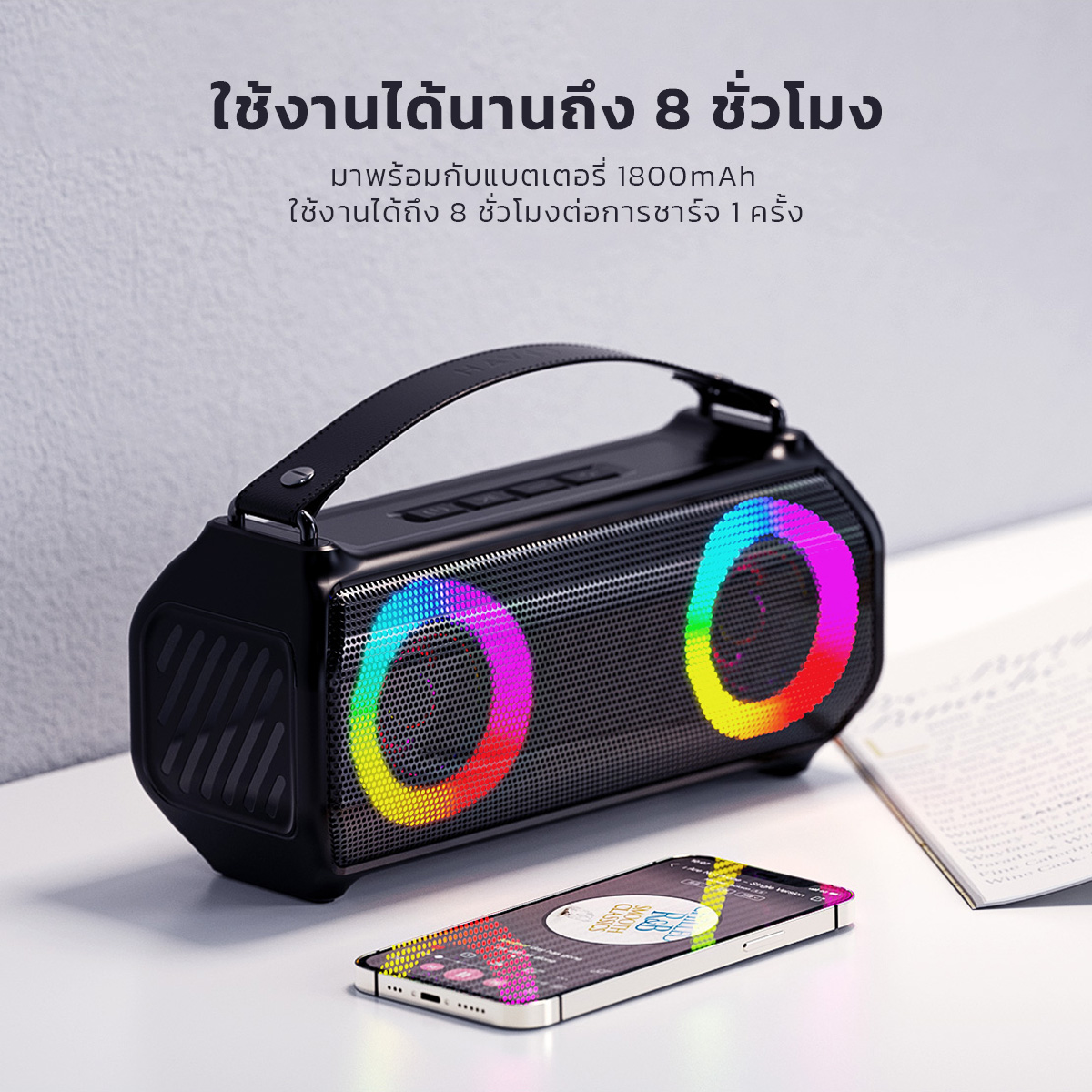 HAVIT ลำโพงมินิ SK888BT RGB Light กันน้ำIPX5 รองรับการเชื่อมต่อสองอุปกรณ์ | Shopee Thailand