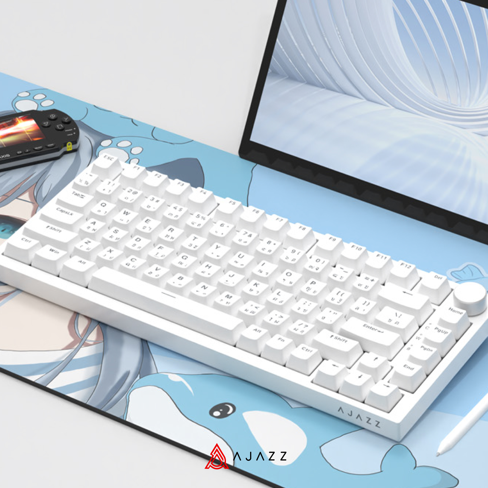คีย์บอร์ดเกมมิ่ง Ajazz AK820 82Key Gasket Hotswap Wired Mechanical ...