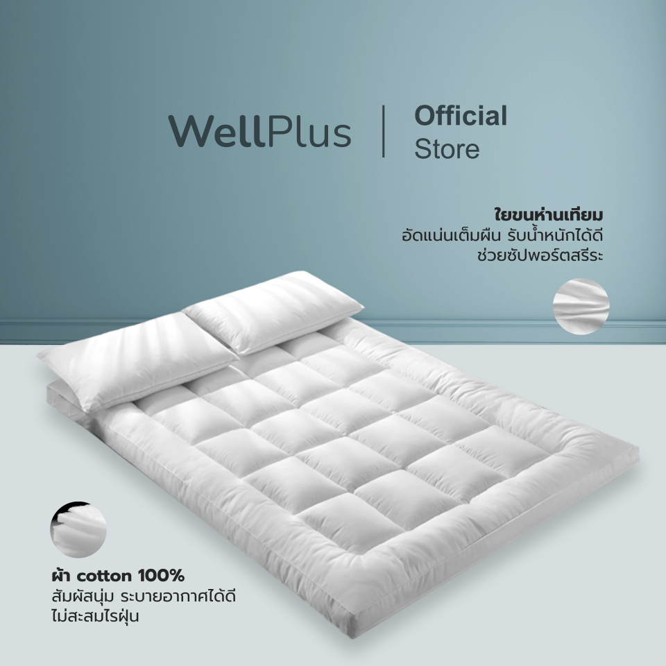 Wellplus Topper ที่นอนท็อปเปอร์สุขภาพ หนา 4 นิ้ว ใยสังเคราะห์ นุ่มสบาย ...