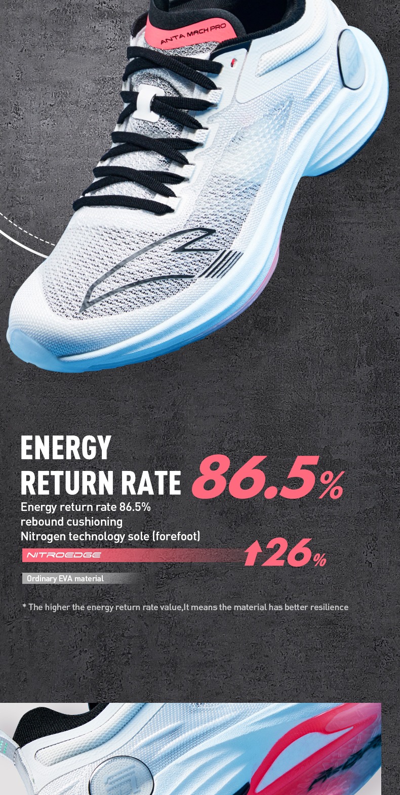 ANTA Mach 3 Pro รองเท้าวิ่งผู้ชาย Road Racing Nitroedge รองเท้ากีฬา ...