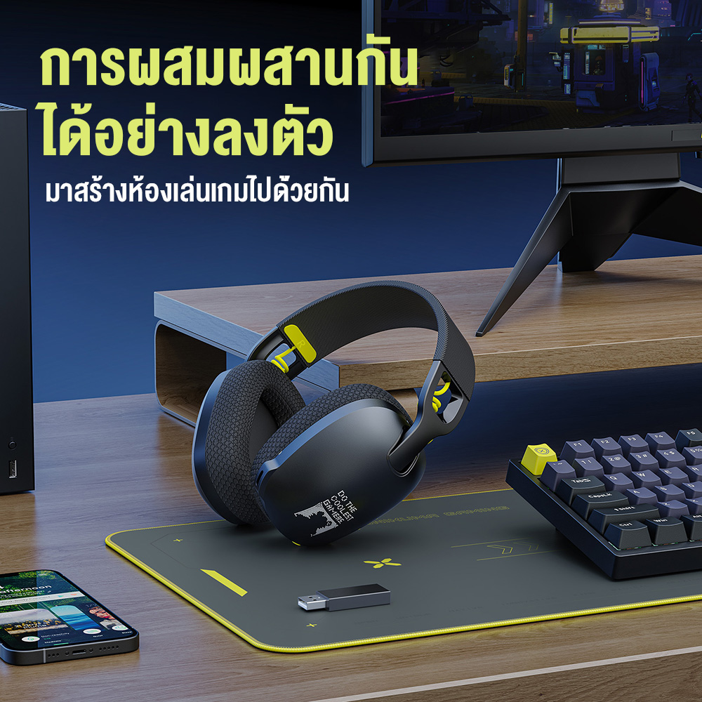 Onikuma KUMA Wireless Three Mode E-Sports Gaming Headset หูฟังเกมมิ่ง ...