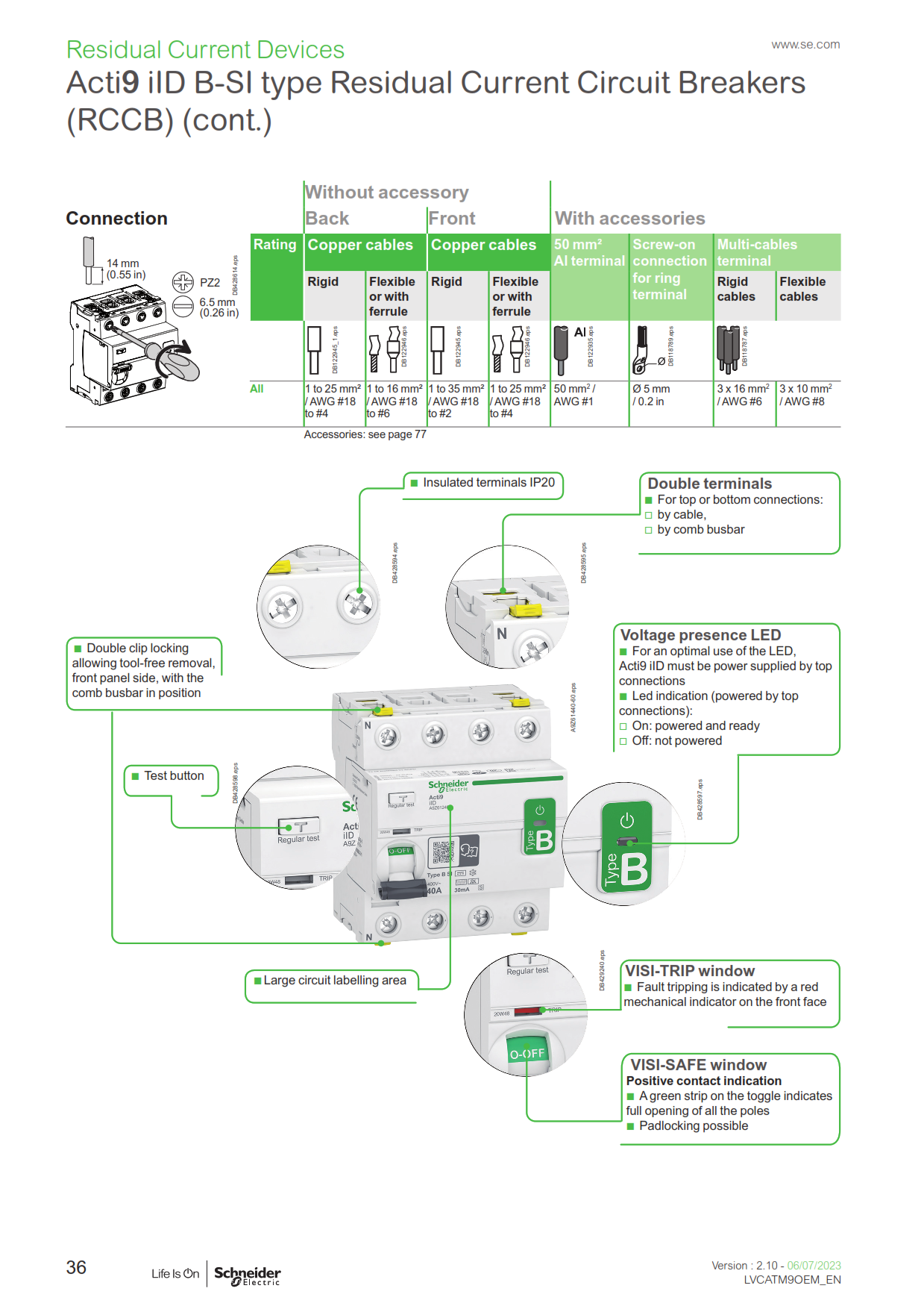 Schneider กันไฟดูด/ไฟรั่ว A9Z61225 25A 2P 30mA Type B-SI Acti9 ilD RCCB | Shopee Thailand